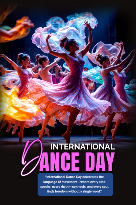 Black Joyful International Dance Day Poster Template | PosterMyWall