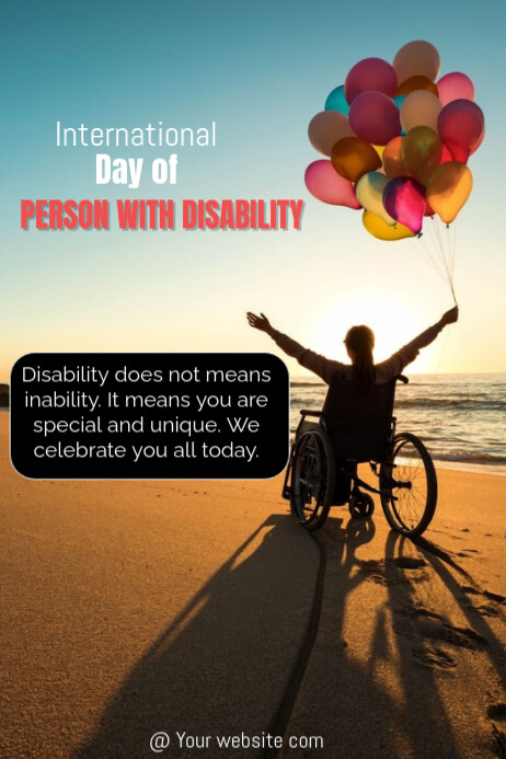 Plantilla de Black Joyful International Day Of Person With Disability ...