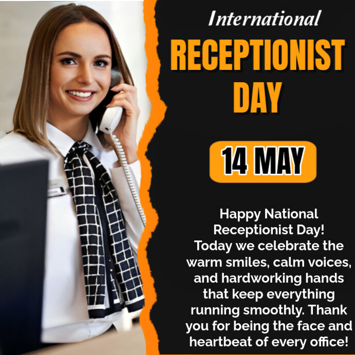 Copy of Black Joyful International Receptionist Day Instagram Post ...