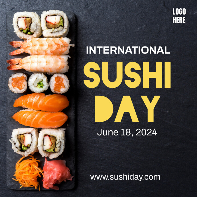 Black Joyful International Sushi Day Instagra Template | PosterMyWall