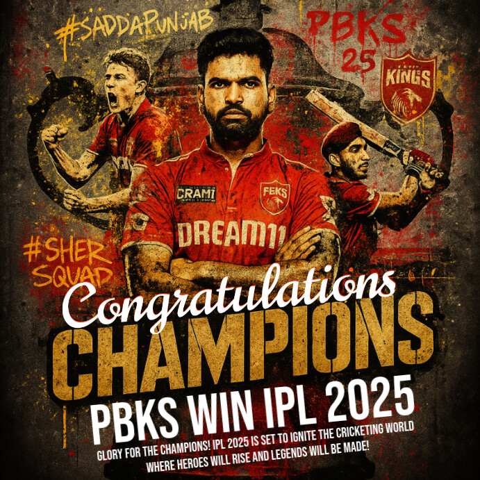 Copy of Black Joyful Ipl 2025 Champion Instagram Post | PosterMyWall