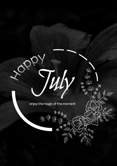Plantilla de Black Joyful July A4 | PosterMyWall
