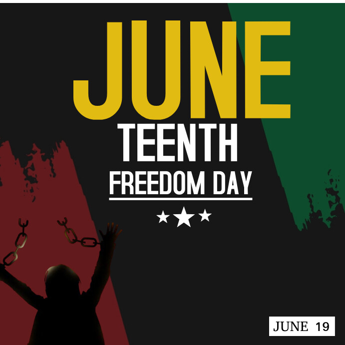 Black Joyful June Teenth Poster Instagram Pos Template | PosterMyWall