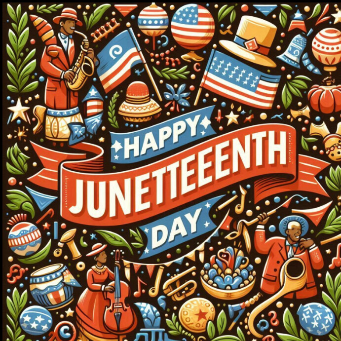 Black Joyful Juneteenth Day Celebration Instagram Post Template ...
