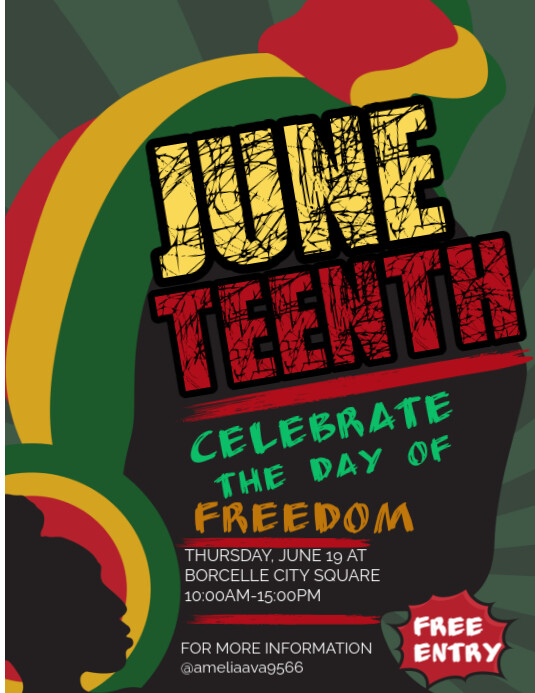 Black Joyful Juneteenth Flyer (us Letter) Template | PosterMyWall