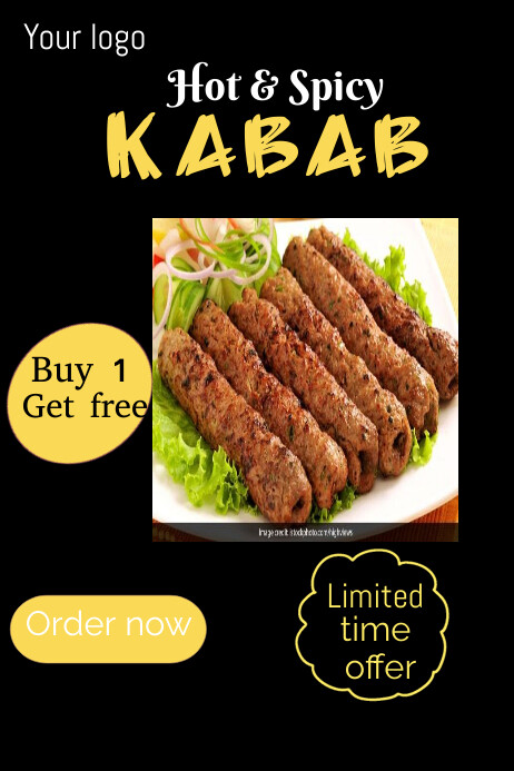 Black Joyful Kabab Poster Template | PosterMyWall