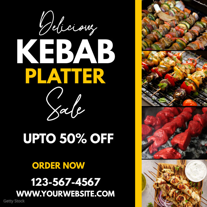 Black Joyful Kebab Instagram Post Template | PosterMyWall