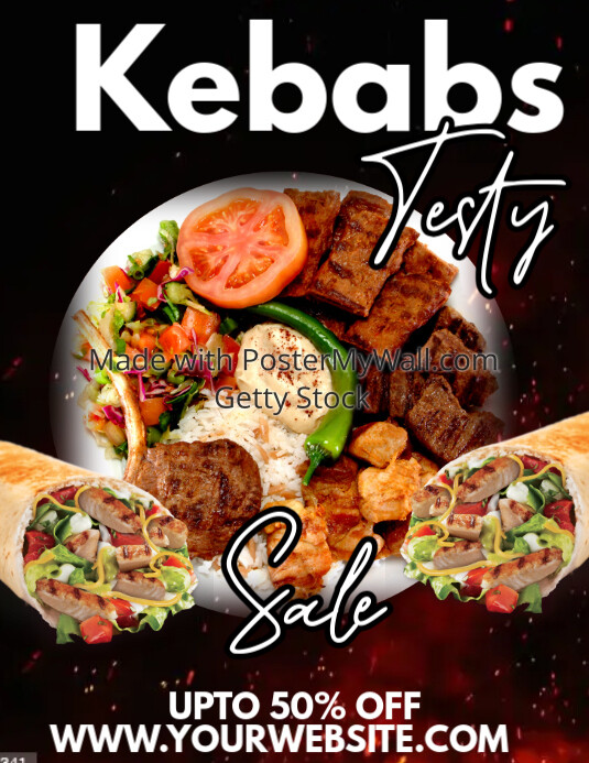 Black Joyful Kebabs Flyer (us Letter) Template | PosterMyWall