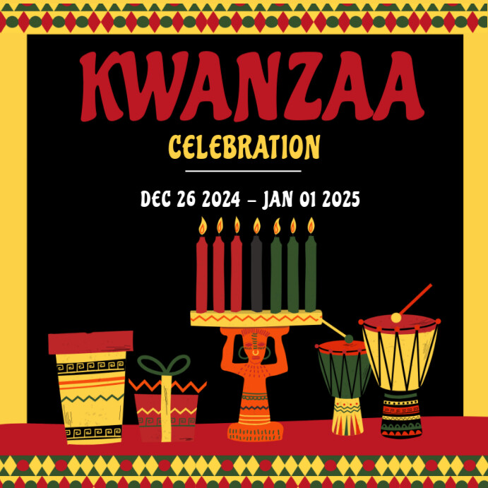 Black Joyful Kwanzaa Instagram Post Template | PosterMyWall