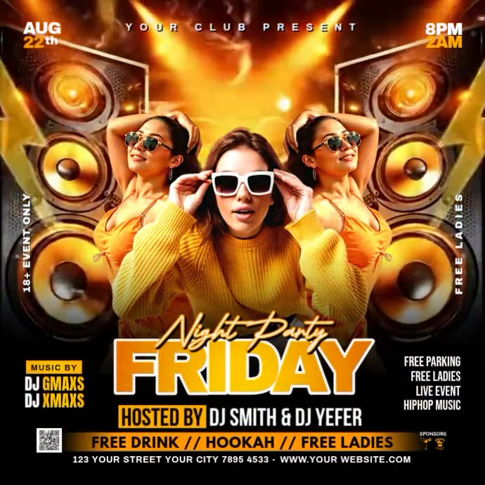 Black Joyful Ladies Night Club Party Instagram Post Instagram Post ...