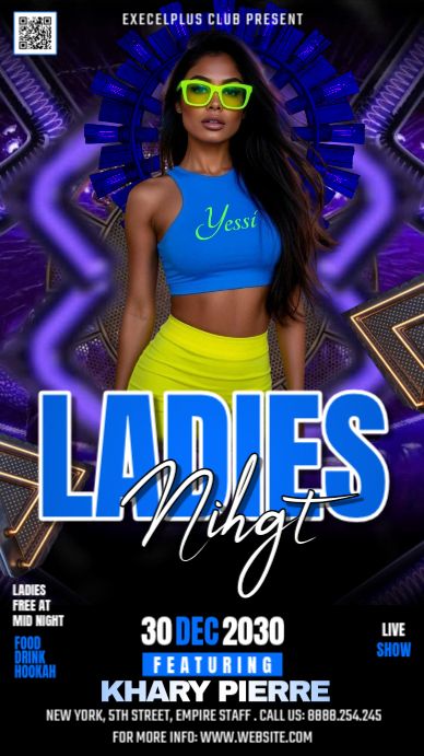 Black Joyful Ladies Night Party Instagram Story Template | PosterMyWall