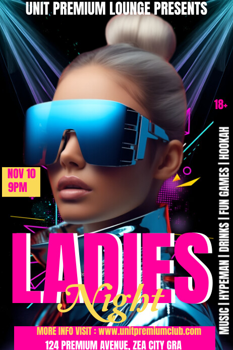 Modèle Black Joyful Ladies Night Party Poster | PosterMyWall