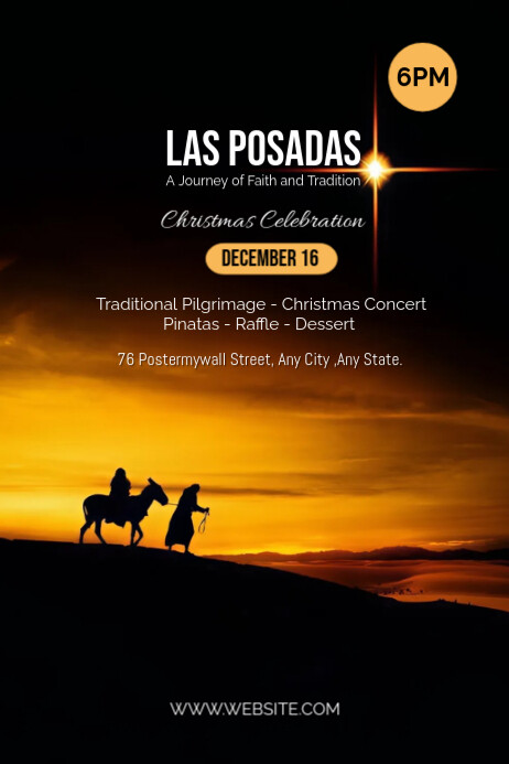 Black Joyful Las Posada's Poster Template | PosterMyWall