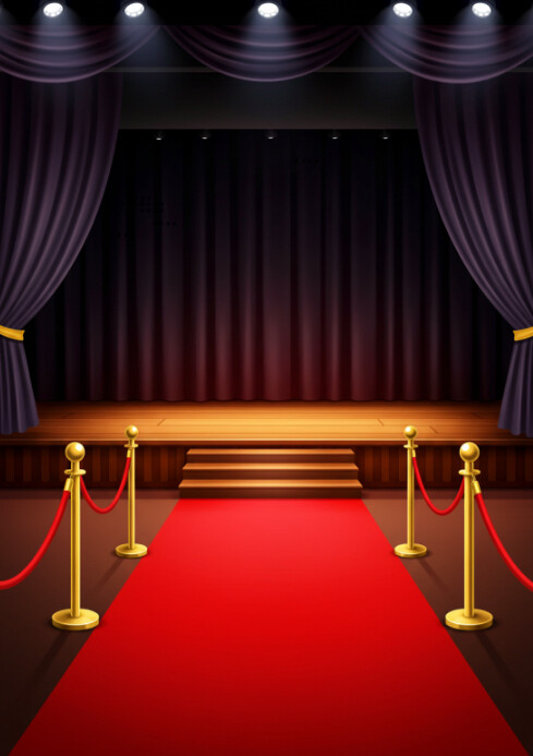 Black Joyful Luxury Curtain Stage Backdrop A4 Template | PosterMyWall
