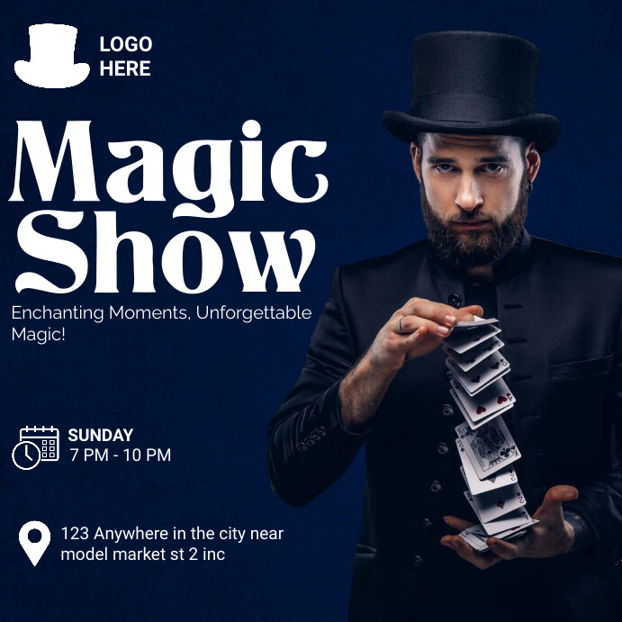 Black Joyful Magic Show Instagram Post Template | PosterMyWall