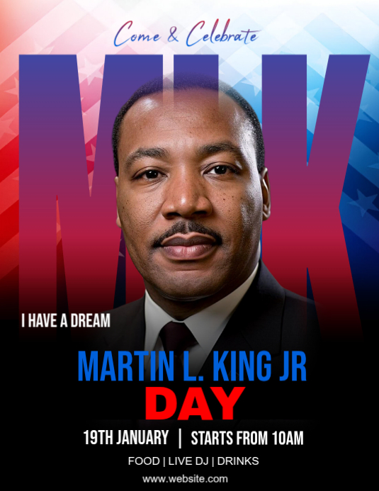 Black Joyful Martin Luther King Jr Flyer Flyer (us Letter) Template ...