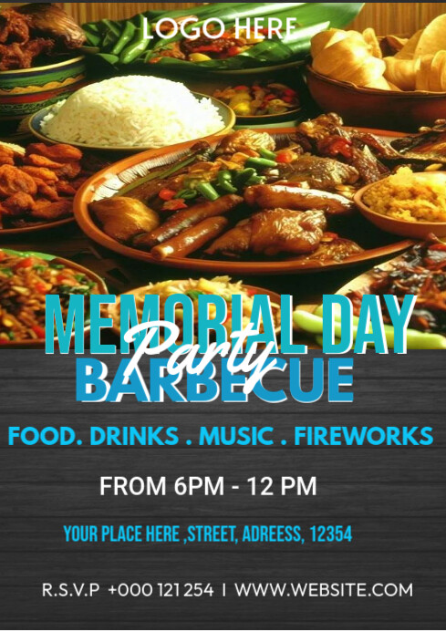 Black Joyful Memorial Branch Party A3 Template | PosterMyWall