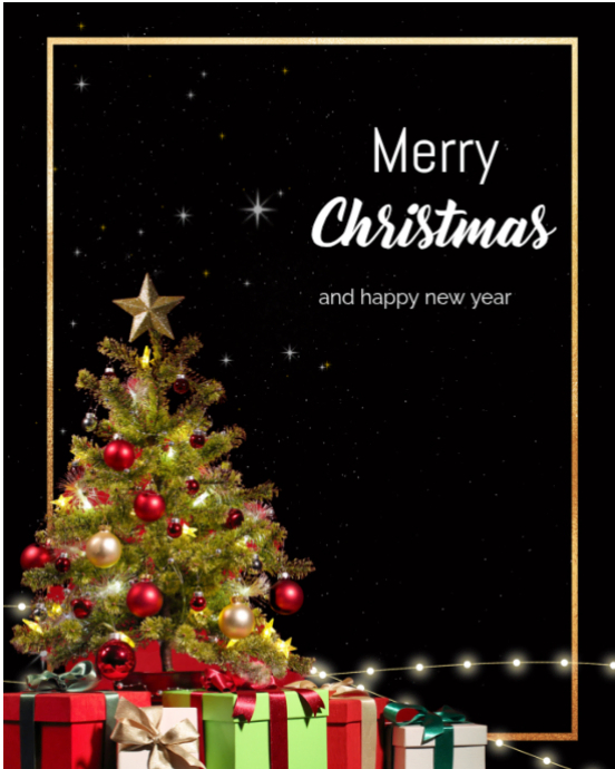 Plantilla de Black Joyful Merry Christmas Instagram Portrait | PosterMyWall