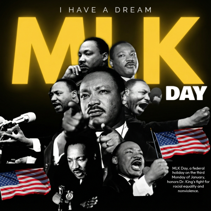 Plantilla de Black Joyful Mlk Day Instagram Post | PosterMyWall