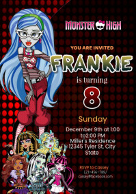 monster high birthday invitation a4 Template | PosterMyWall