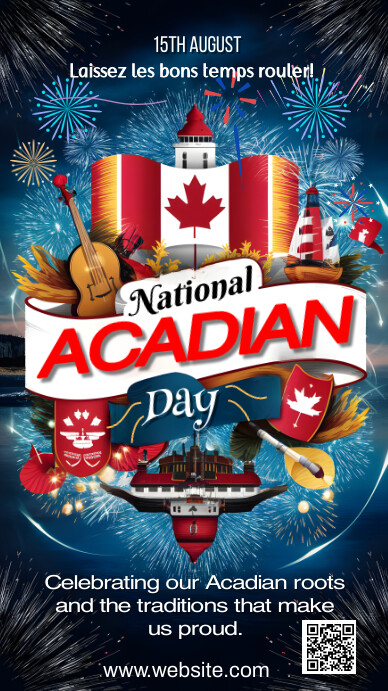 Black Joyful National Acadian Day Digital Di Template | PosterMyWall