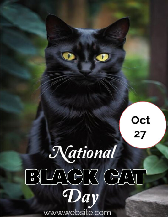 Copy of Black Joyful National Black Cat Day Celebration Flyer (us ...