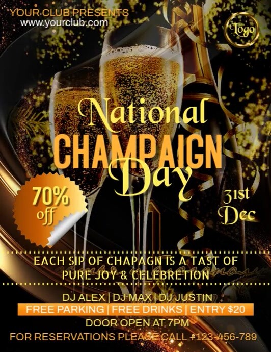 Copy of Black Joyful National Champaign Day 2024 Editable Design Flyer ...