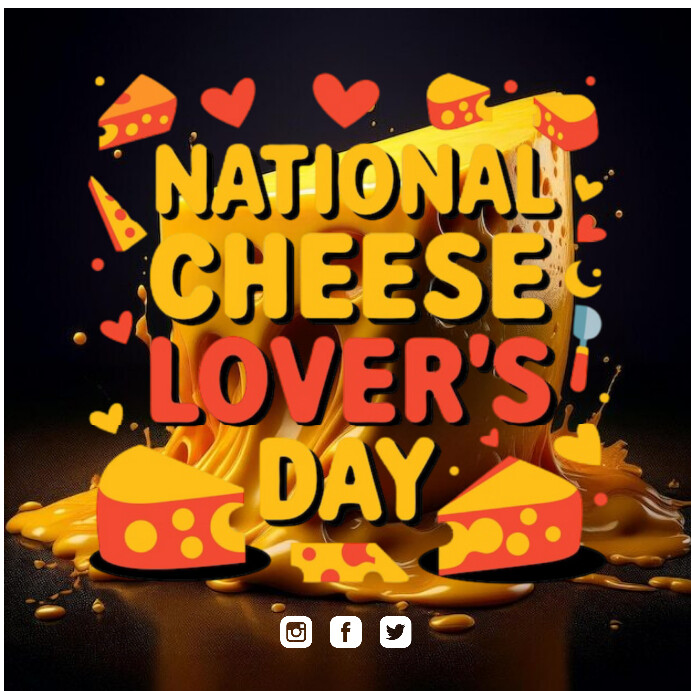 Plantilla de Black Joyful National Cheese Lovers Day Flyer Design ...