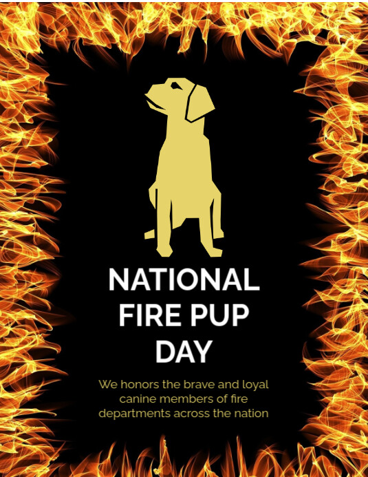Plantilla de Black Joyful National Fire Pup Day Flyer (us Letter ...