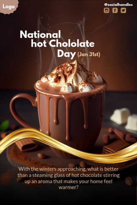Black Joyful National Hot Chocolate Day Poster Design Poster Template ...