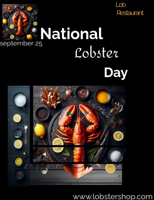 Copy of Black Joyful National Lobster Flyer (us Lette | PosterMyWall