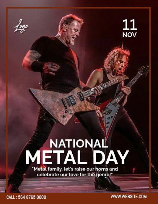 Copy of Black Joyful National Metal Day Flyer (us Letter) | PosterMyWall