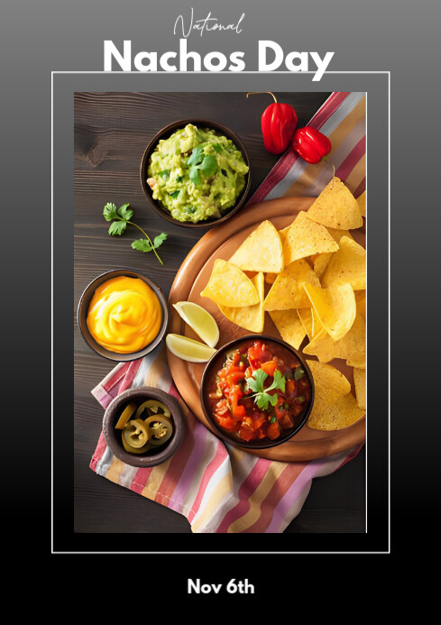 Copy of Black Joyful National Nachos Day A4 | PosterMyWall