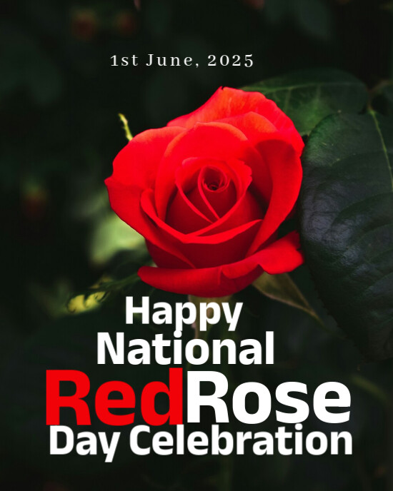 Copy of Black Joyful National Red Rose Day Instagram Portrait ...
