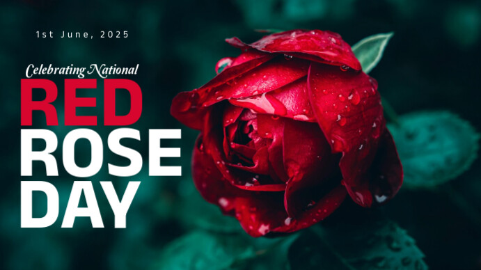 Black Joyful National Red Rose Day Youtube Thumbnail Template ...