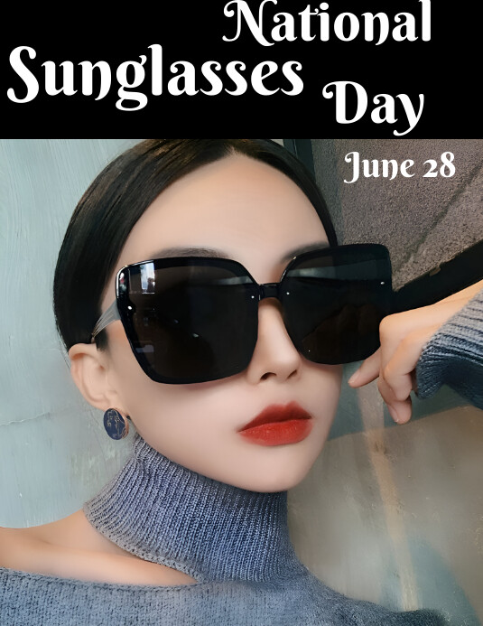 Black Joyful National Sunglasses Day Flyer (u Template | PosterMyWall