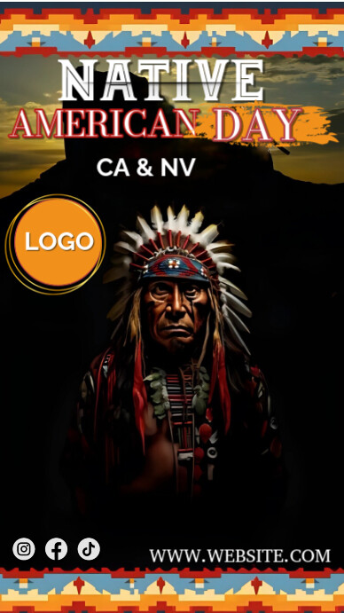 Plantilla de Black Joyful Native American Day Whatsapp Status ...