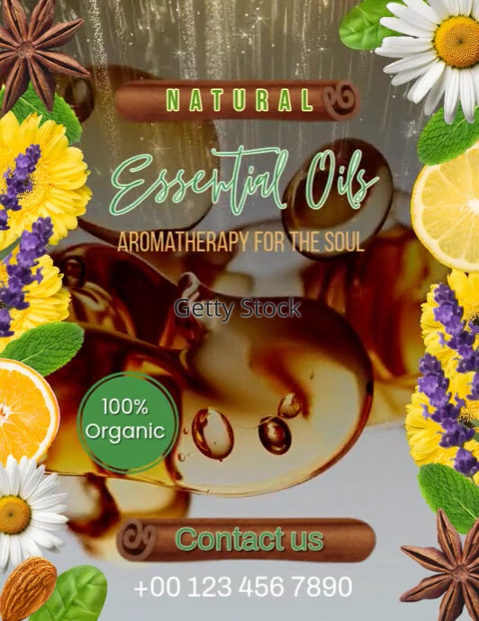 Copy of Black Joyful Natural Essential Oil Ad Flyer ( | PosterMyWall