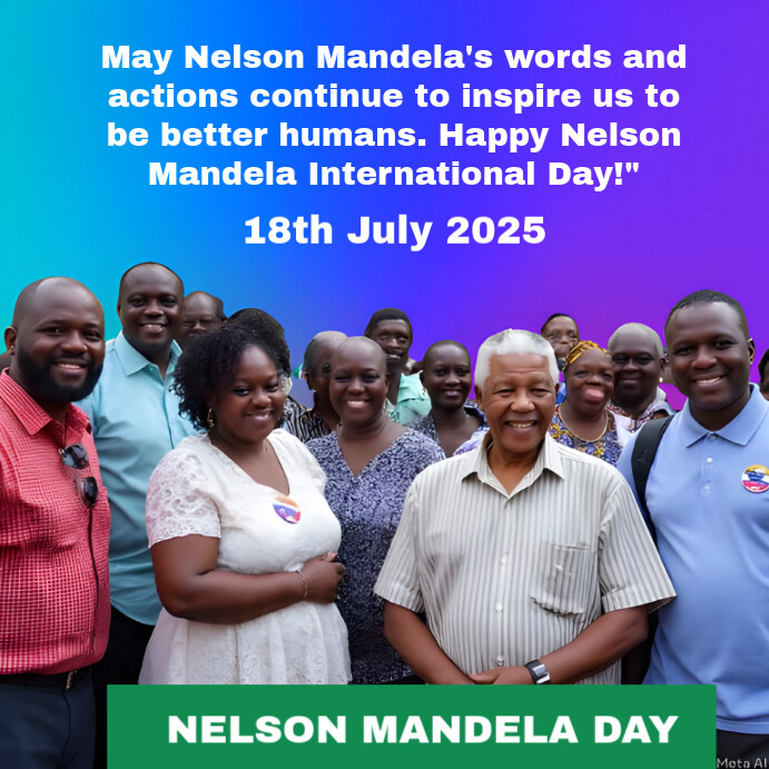 Black Joyful Nelson Mandela Day Instagram Post Template | PosterMyWall