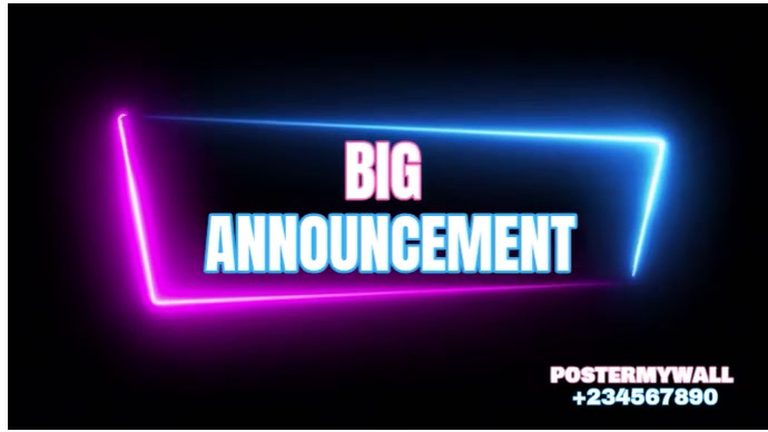 Black Joyful Neon Lights Big Announcement Digital Display (16:9 ...