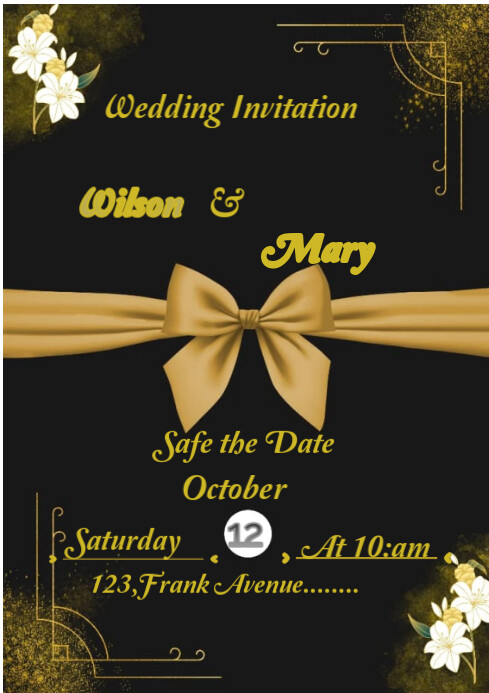Copy of Black Joyful Neon Wedding invitation A4 | PosterMyWall