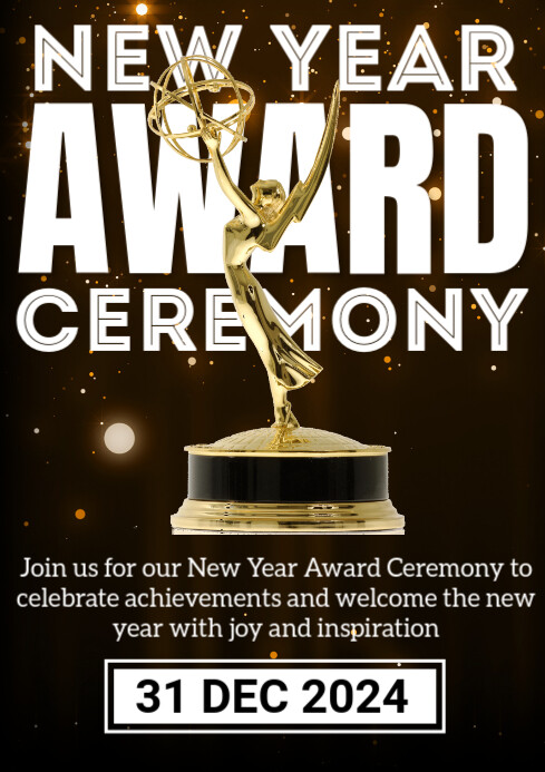 Copia de Black Joyful New Year Award Ceremony A4 | PosterMyWall