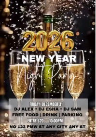 New Year Eve Celebration Invitation Poster. Template | PosterMyWall