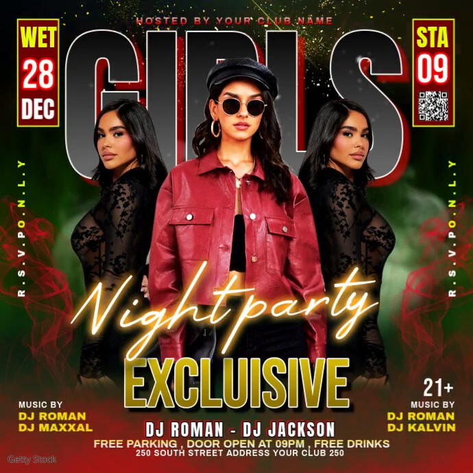 Copy of Black Joyful Night Club Girls Excluisive Party Flyer Instagram ...