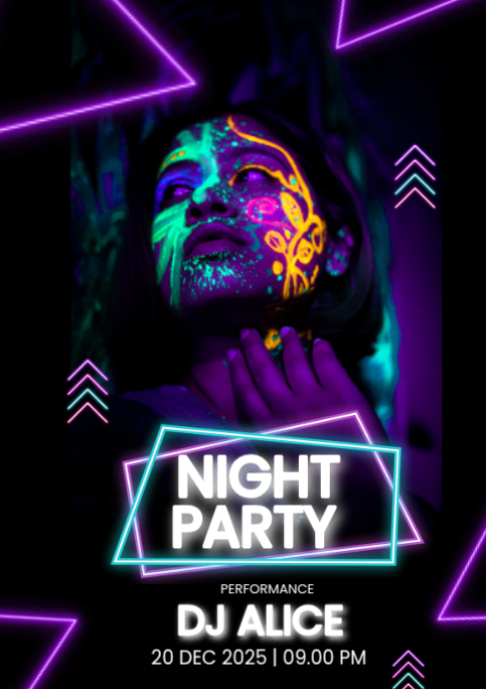 Black Joyful Night Party A2 Template | PosterMyWall