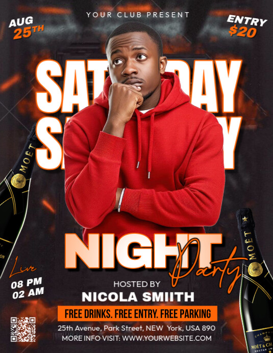 Copy of Black Joyful Night Party Flyer (us Letter) | PosterMyWall