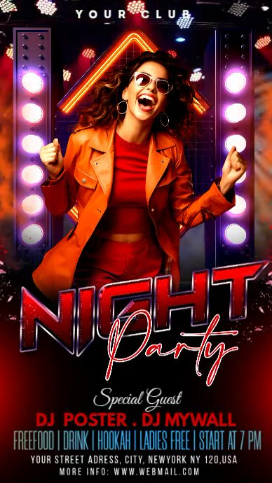 Black Joyful Night Party Flyer Instagram Story Template | PosterMyWall