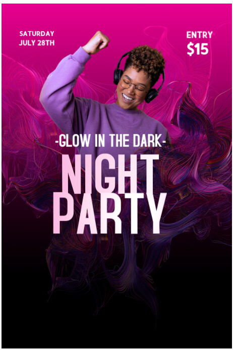 Black Joyful Night Party Poster Template | PosterMyWall