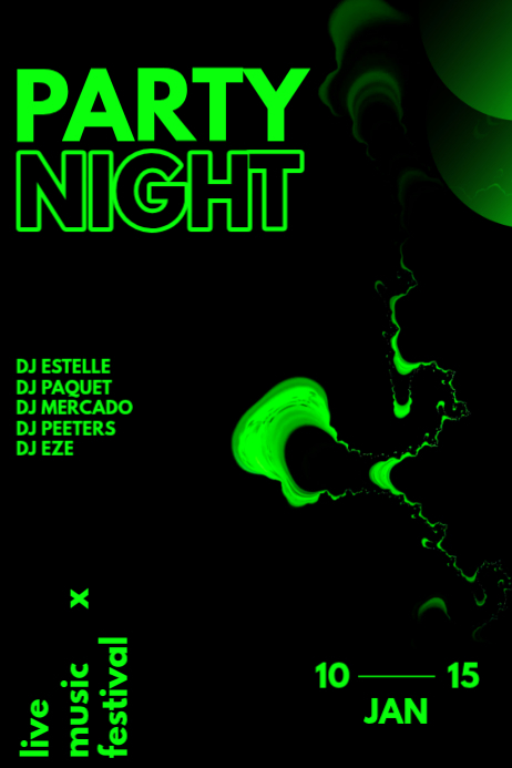 Black Joyful Night Party Poster Template | PosterMyWall