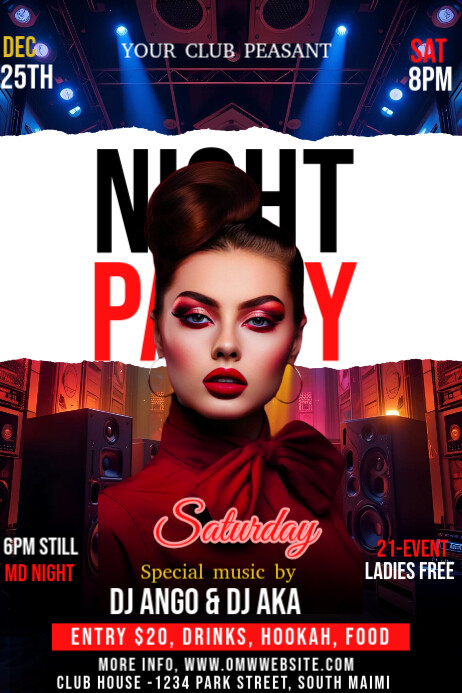 Black Joyful Night Party Poster Template | PosterMyWall